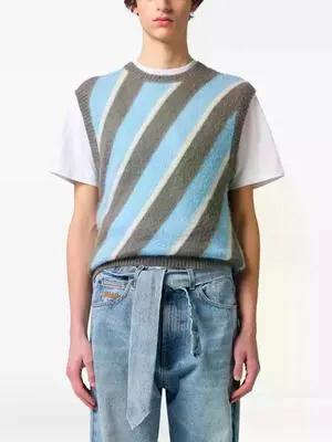 MSGM Diagonal-stripe Sleeveless Sweater