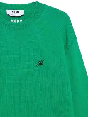 MSGM Logo-embroidered Crew Neck Sweater