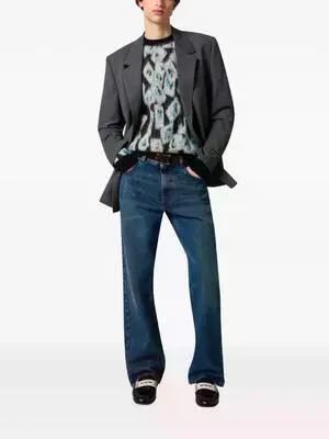 MSGM Geometric-pattern Mohair-blend Sweater