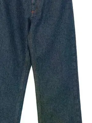 MSGM Contrast Stitch Logo Embroidered Jeans