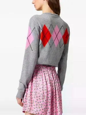 MSGM Argyle-pattern Button-up Cardigan