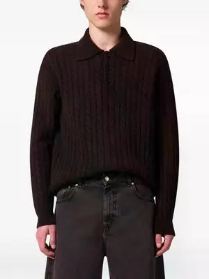 MSGM Cable-knit Polo Shirt