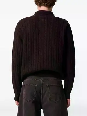 MSGM Cable-knit Polo Shirt