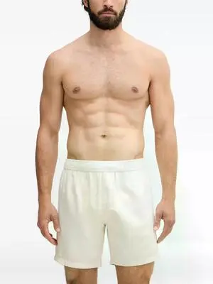TRUSSARDI Embroidered Elasticated Swim Shorts - Neutrals