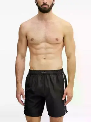 TRUSSARDI Logo-print Drawstring Swim Shorts - Black