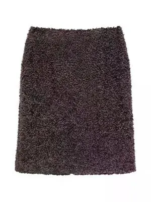 MSGM Bouclé-effect Midi Skirt - Brown