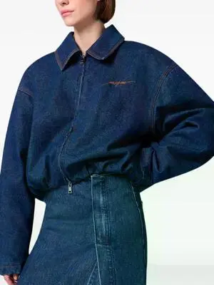MSGM Logo-embroidered Denim Jacket