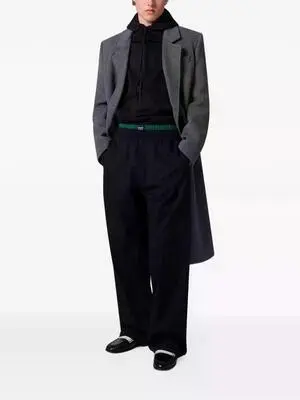 MSGM Logo-patch Layered-waistband Trousers
