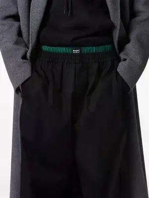 MSGM Logo-patch Layered-waistband Trousers
