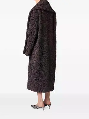 MSGM Scarf-detail Bouclé-effect Coat