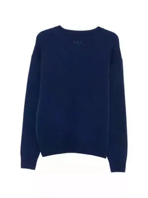MSGM Intarsia-knit Logo-embroidered Sweater