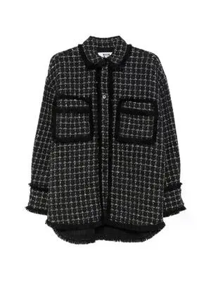 MSGM Bouclé Frayed-edge Shirt