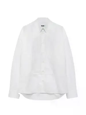 MSGM Pleated-bib Button-down Shirt - White