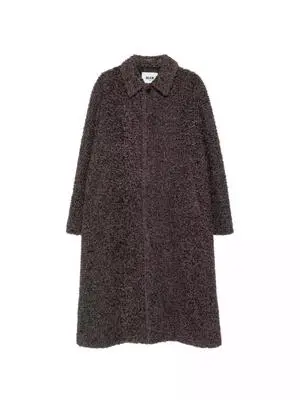 MSGM Bouclé Single-breasted Coat - Brown