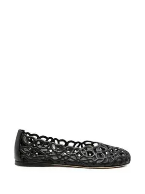 Loewe Anagram Cut-out Ballet Flats - Black
