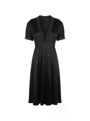 Valentino Garavani Bow-detail V-neck Midi Dress - Black