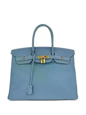 Hermès 2010 Epsom Birkin 35 Tote Bag - Blue
