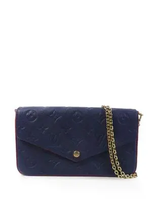 LOUIS VUITTON Monogram Empreinte Felicie Shoulder Bag - Blue