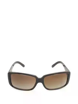 Prada Logo-plaque Rectangle-frame Sunglasses - Brown