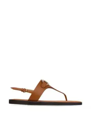 FERRAGAMO Gancini Flat Sandals - Brown