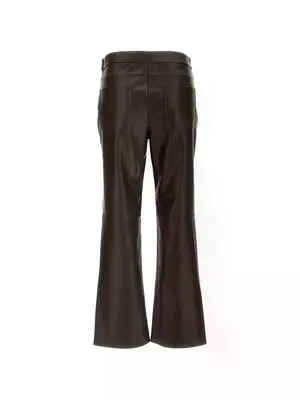 Max Mara Sublime Leather-effect Slim-fit Trousers - Brown