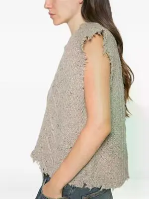 R13 Cable-knit Frayed Sweater Vest