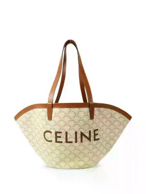 Celine Triomphe Canvas Cuff Tote Bag - Neutrals