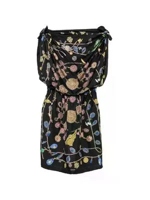 Versace Jewel Print Mini Dress - Black