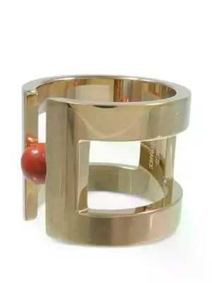 Hermès H Perle Scarf Ring - Gold