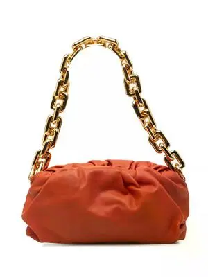 Bottega Veneta 2012-2026 Lambskin Chain Pouch Shoulder Bag - Orange