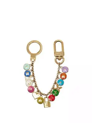 LOUIS VUITTON Tone Enamel Charm Bag Keychain - Gold