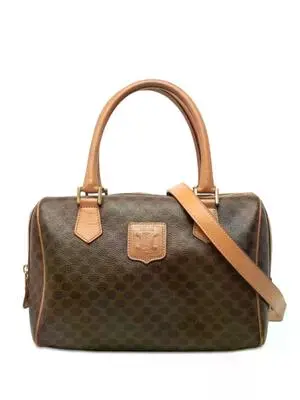 Celine 2013 Macadam Coated Canvas Satchel - Brown