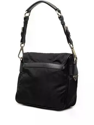 Prada Saffiano Trimmed Tessuto Shoulder Bag