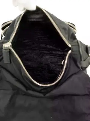 Prada Saffiano Trimmed Tessuto Shoulder Bag