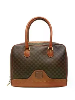 Celine 2007 Macadam Coated Canvas Handbag - Brown