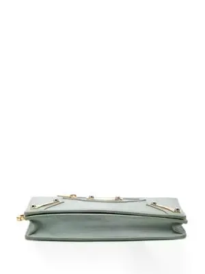 Balenciaga Goatskin Metallic Edge Wallet On Chain Crossbody Bag - Green