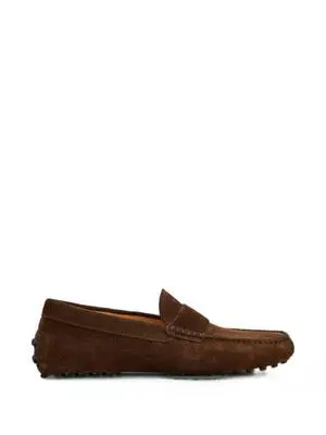 TOD'S Gommino Lettering Loafers - Brown