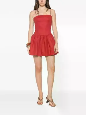 Faithfull The Brand Uma Smocked-waist Mini Dress - Red