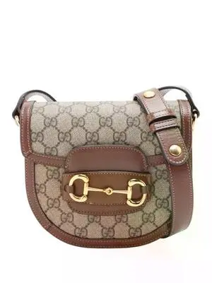 Gucci 2016-2026 Mini Gg Supreme Horsebit 1955 Crossbody Bag - Neutrals