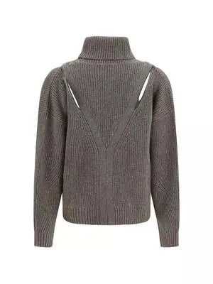 P.a.r.o.s.h Perforated High-neck Sweater - Brown
