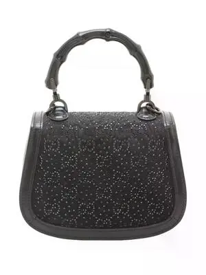 Gucci Mini Gg Nylon Crystal 1947 Bamboo Top Handle Bag