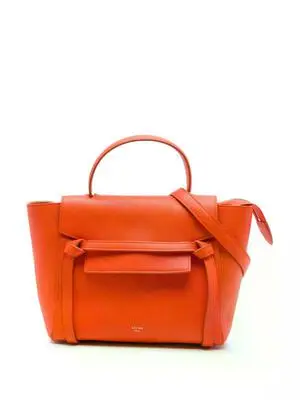 Celine 2017 Micro Grained Calfskin Belt Bag Satchel - Orange