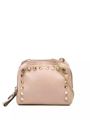 Valentino Garavani 2000-2017 Leather Rockstud Double Zip Crossbody Bag
