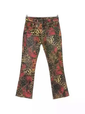 R13 Kick Leopard-print Jeans - Red