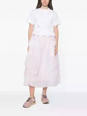 Cecilie Bahnsen Ace Ruched Peplum T-shirt - White