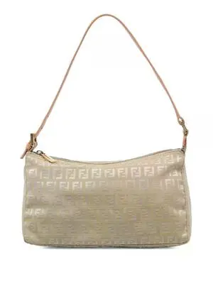 Fendi 2000-2010 Zucchino Canvas Pochette Shoulder Bag - Neutrals