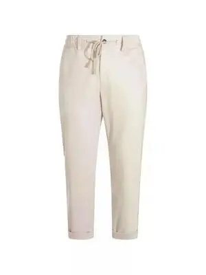 Eleventy Drawstring-waist Cuffed Trousers - Neutrals