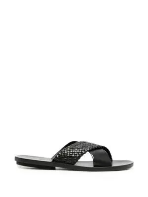 Tagliatore Woven Crossover Flat Sandals