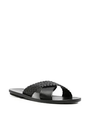 Tagliatore Woven Crossover Flat Sandals
