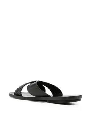 Tagliatore Woven Crossover Flat Sandals